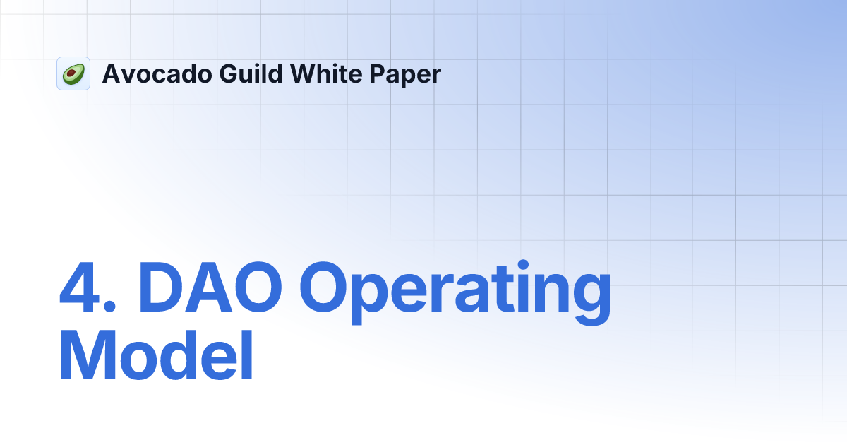 4. DAO Operating Model | Avocado Guild White Paper